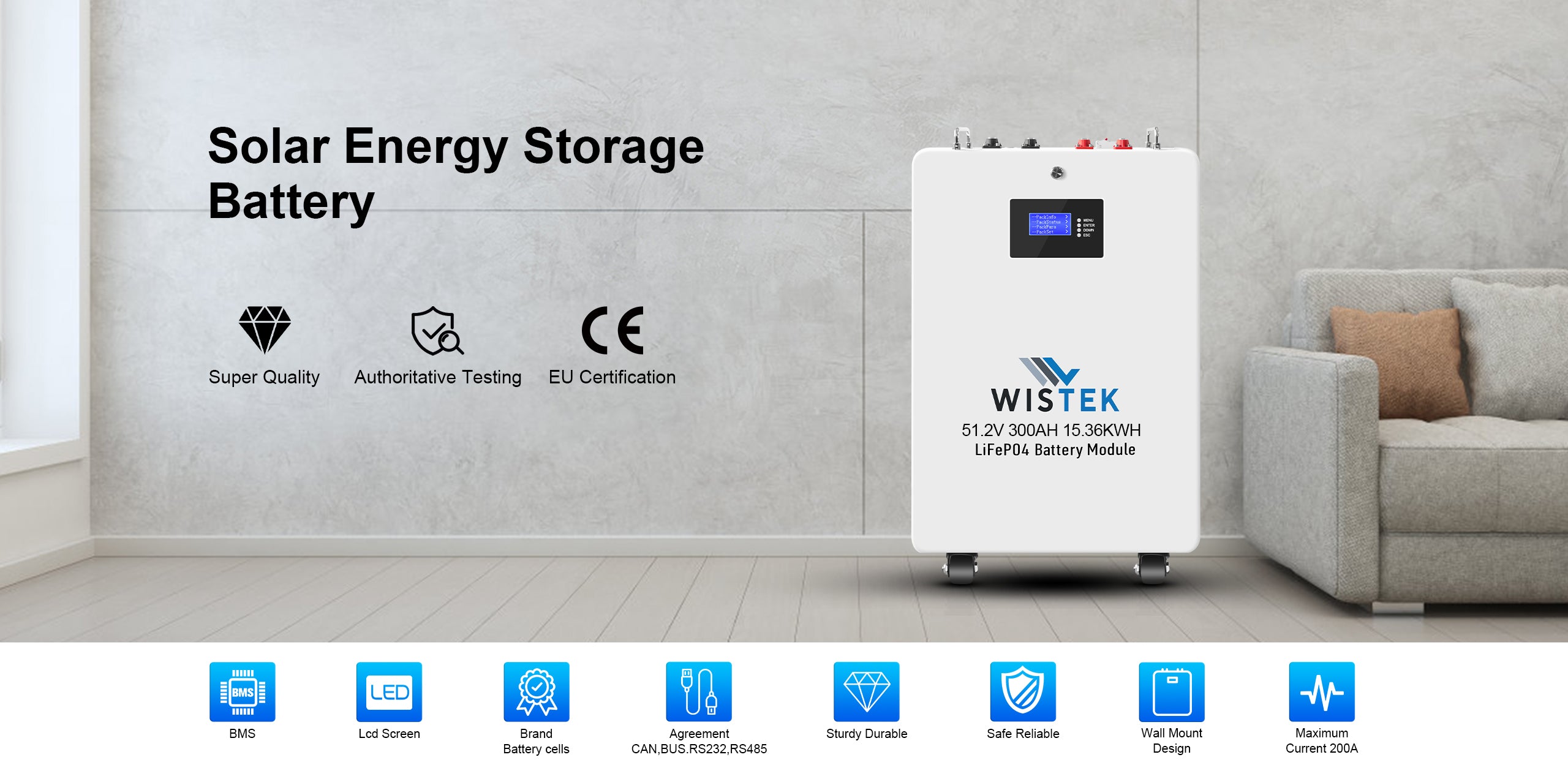 Power Storage Systems Portable Home Battery ESS 51.2V 300Ah 15.3kWh ...